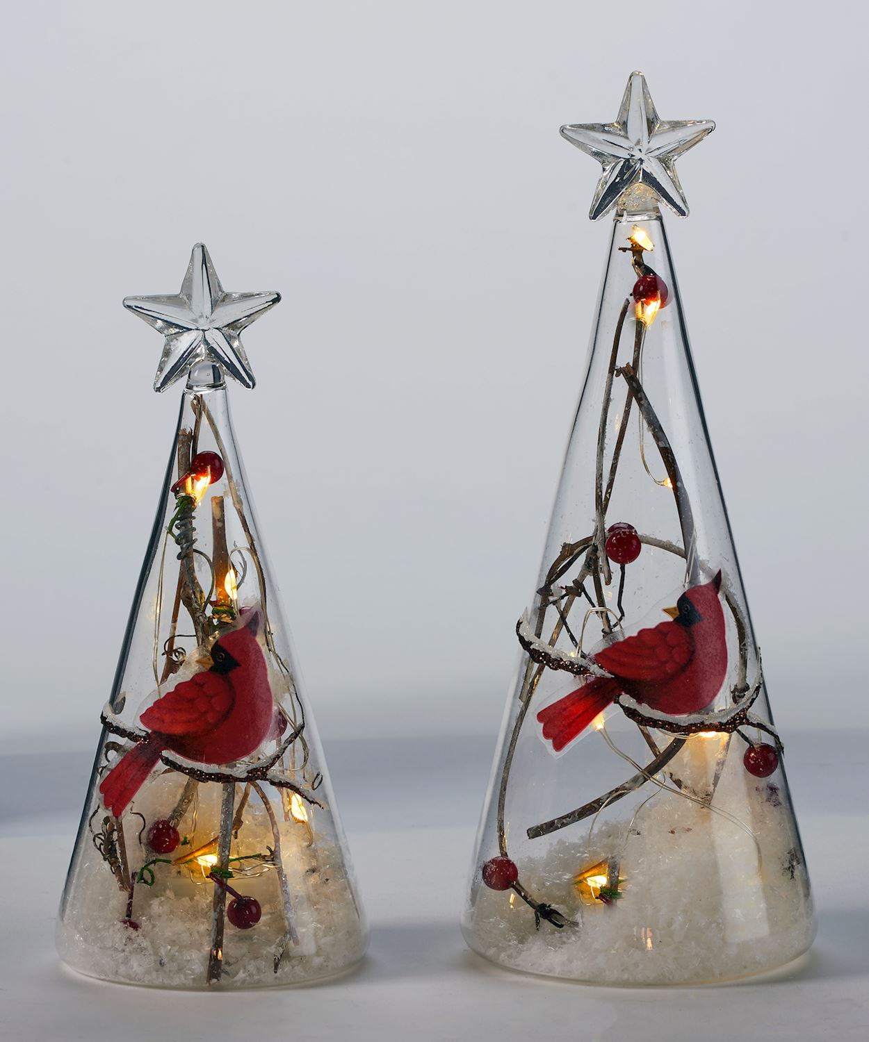 Set Of 2 Glass Cardinal LED Tree – Willow Creek Clothing & Collectibles